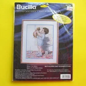 Bucilla | Office | Vintage Bucilla Cross Stitch Kit Boy And Puppy ...